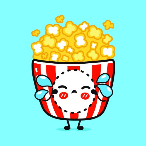Angry popcorn character hand drawn cartoon Vector Image
