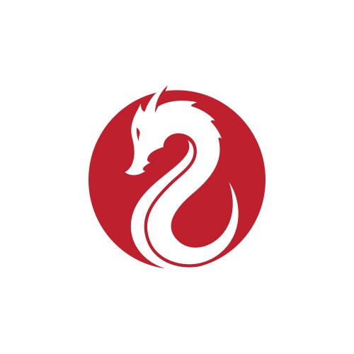 Circle Dragon Logo - Asian Symbol Royalty Free Vector Image
