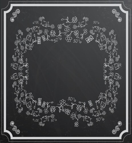 Vintage frame on the chalkboard Royalty Free Vector Image