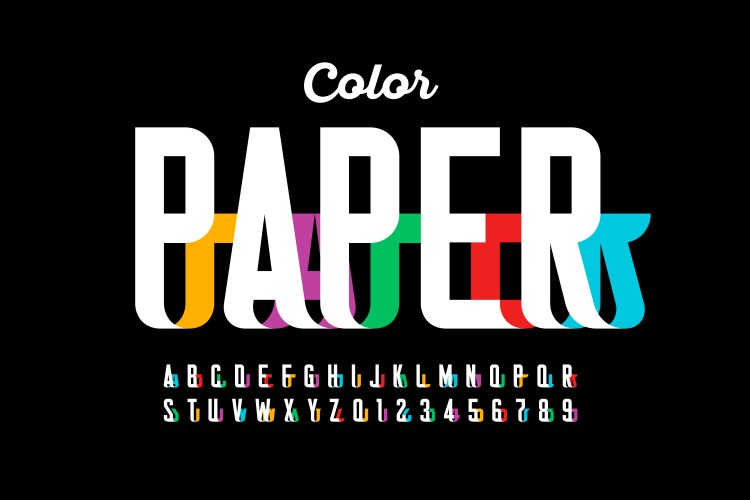 Paper style font design Royalty Free Vector Image