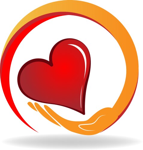 Loving heart family and caring hand Royalty Free Vector