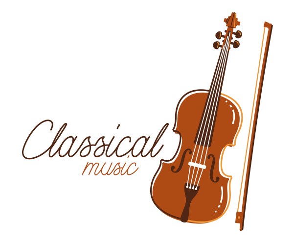Classical music emblem or logo flat style Vector Image