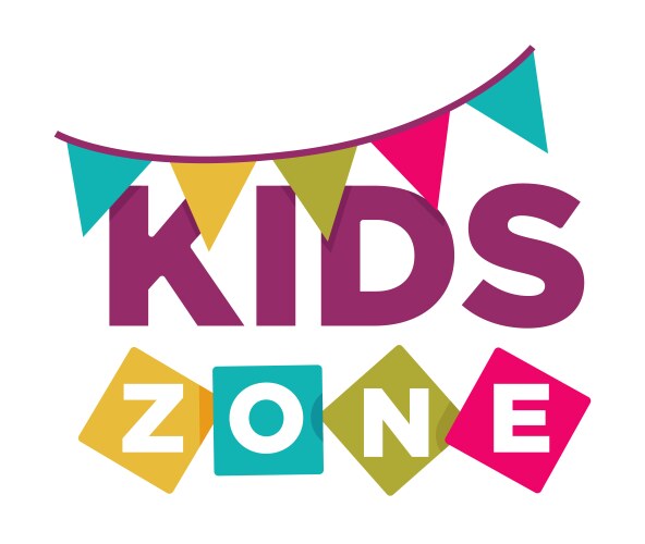 Kids zone banner template Royalty Free Vector Image