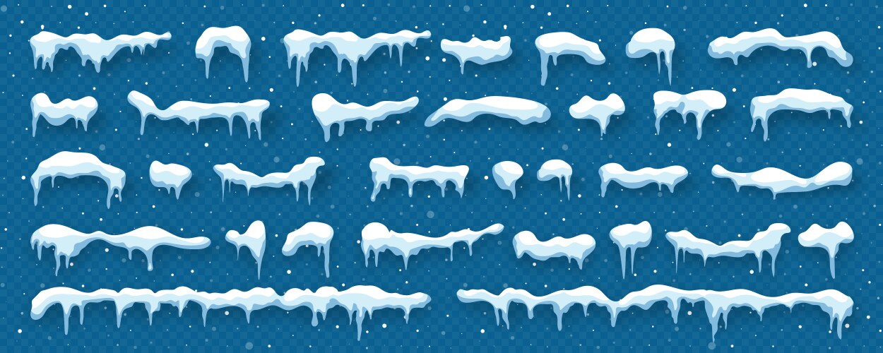 Snow ice caps isolated on transparent background Vector Image