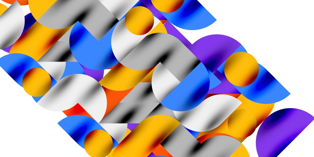 Tech minimal circular shapes geometric art Vector Image