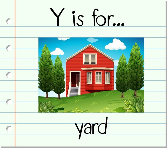 Flashcard letter y is for yawn Royalty Free Vector Image