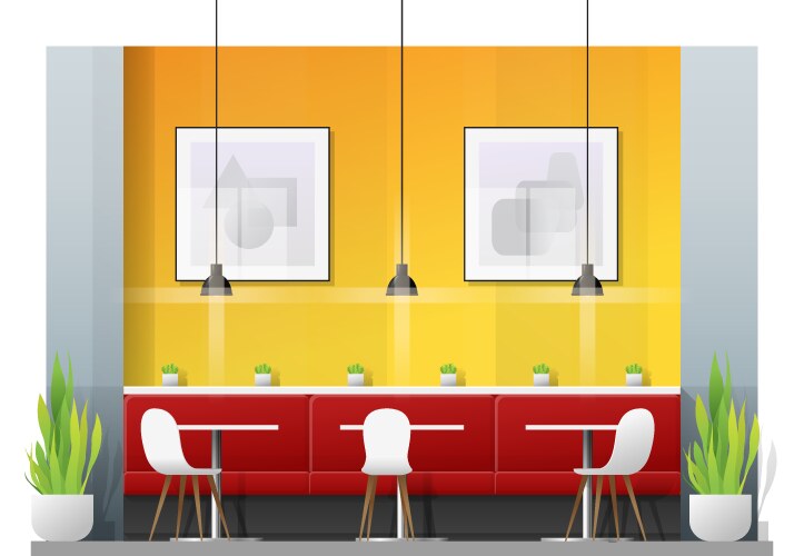 Interior background modern restaurant Royalty Free Vector
