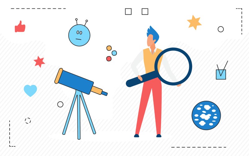 Science research man discovering new Royalty Free Vector