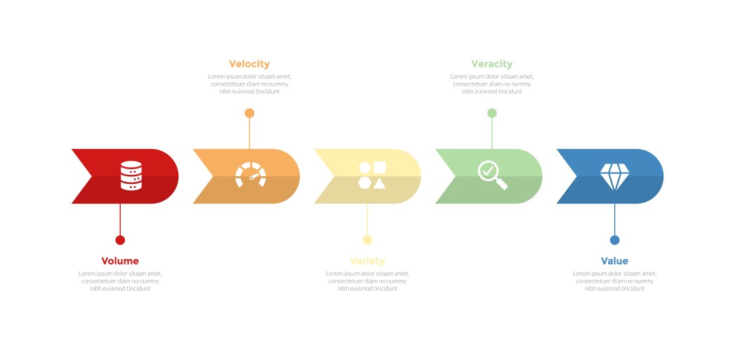 5vs big data infographics template diagram Vector Image