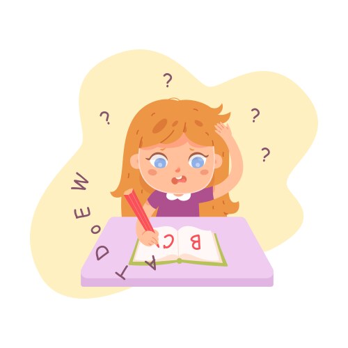 A kid writing on board Royalty Free Vector Image