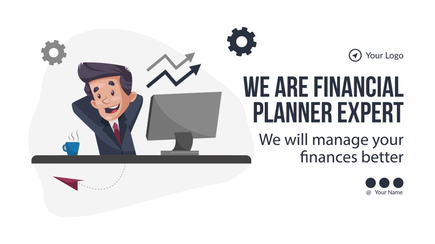 Financial planner expert banner design template Vector Image