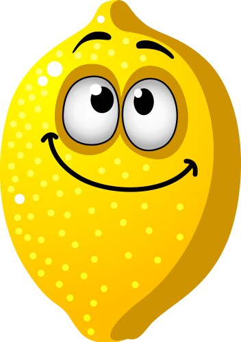 Cartoon happy ripe lemon fruit Royalty Free Vector Image