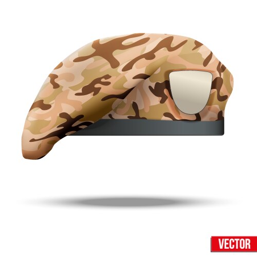 Military black beret special forces Royalty Free Vector