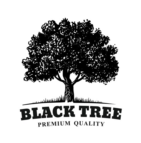 Old oak tree hand drawn engraved style Royalty Free Vector