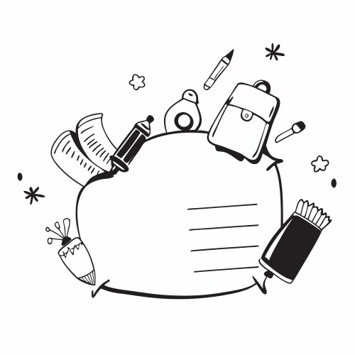 Backpacks border with notebooks and ready Vector Image