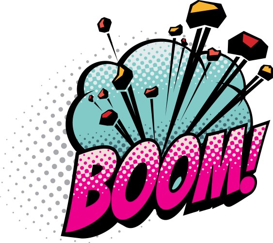 Bang sound blast explosion cartoon comic book Vector Image