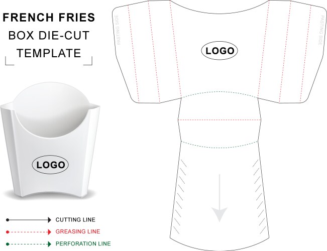 Fries Box Die Cut Package Packaging Vector Images (64)