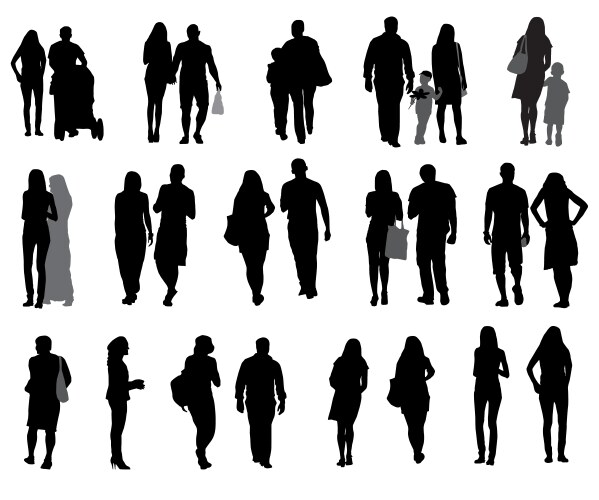 People walking silhouette Vector Images & Graphics for Commercial Use ...