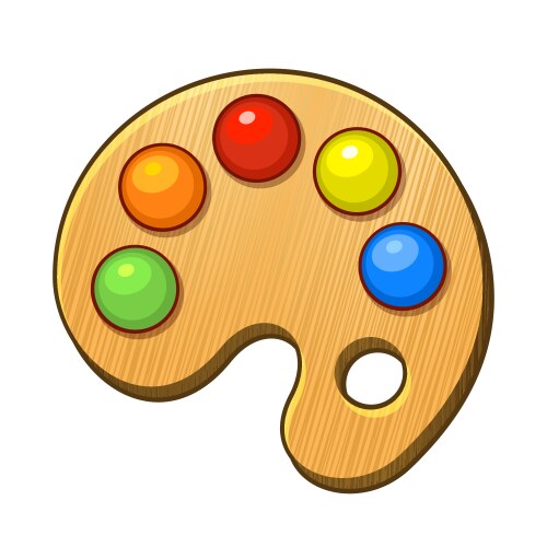 Artist palette with paints clip art cartoon Vector Image