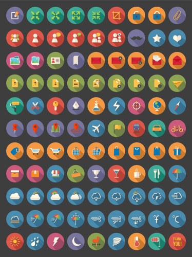 Flat icons Royalty Free Vector Image - VectorStock