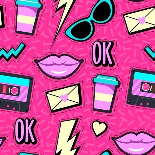 Neon pop background 80s 90s Royalty Free Vector Image