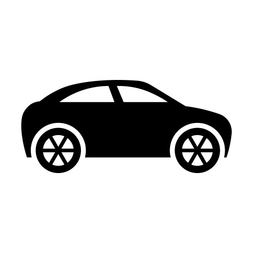 Black car front icon on white background Vector Image