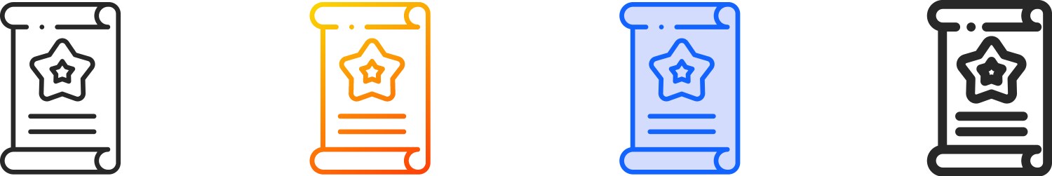 Diploma iconthin linear gradient blue stroke and Vector Image