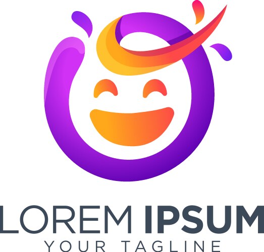 Laughing smiley emoticon cartoon happy face Vector Image