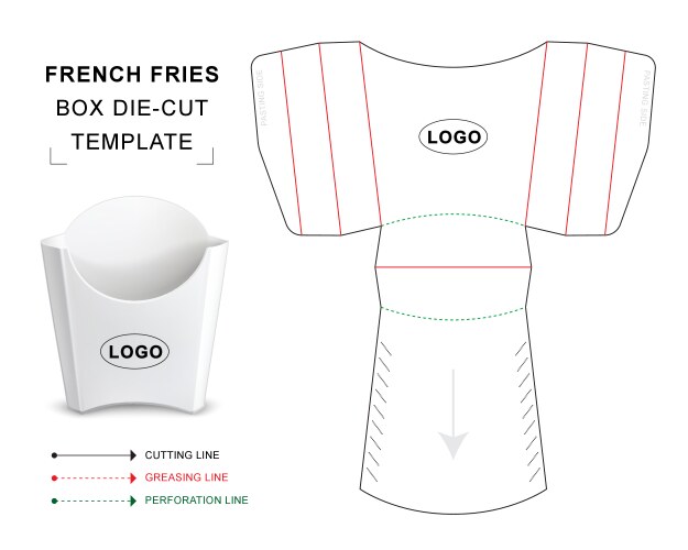 Burger box die cut template packaging Royalty Free Vector