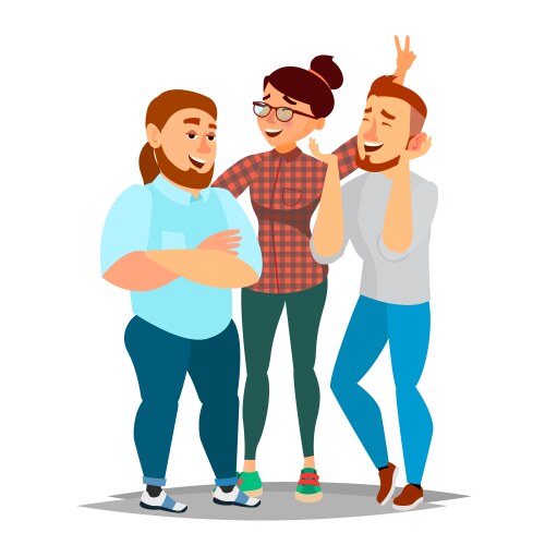Diverse friend group people hugging together Vector Image