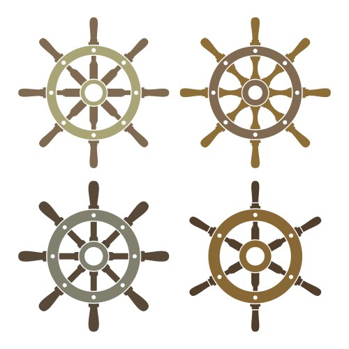 Banner with ship helm and old map Royalty Free Vector Image