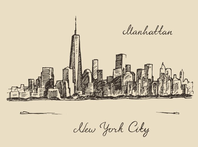 New York Skyline Line Drawing Vector Images (over 240)