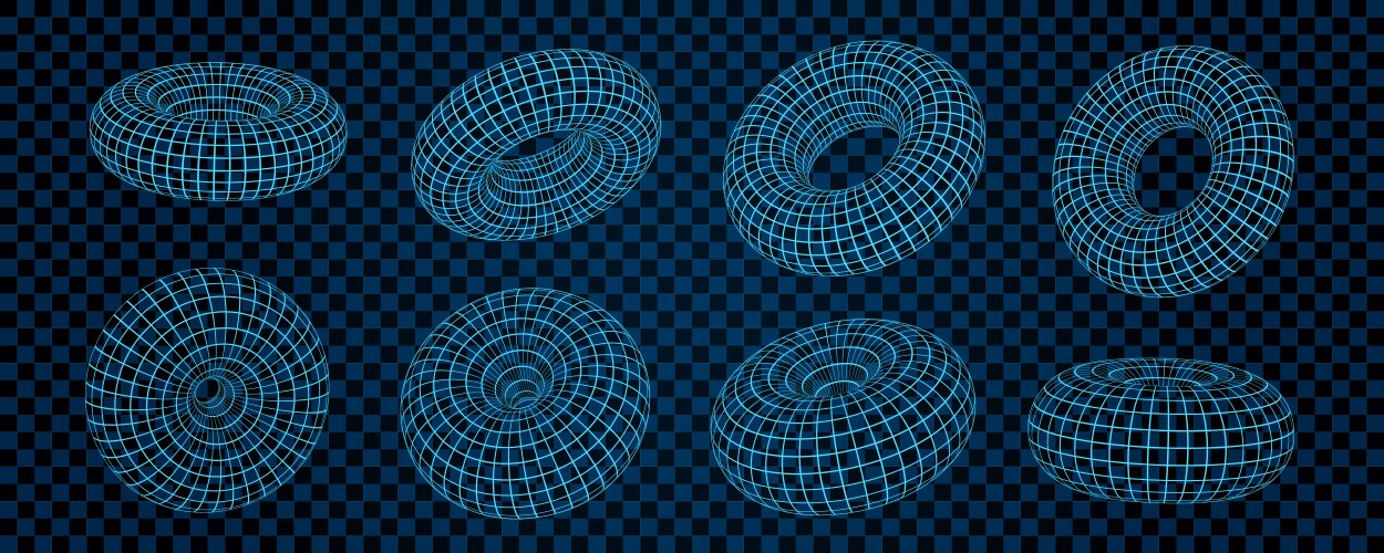 Cyberpunk 2d wireframe spheres and globes Vector Image