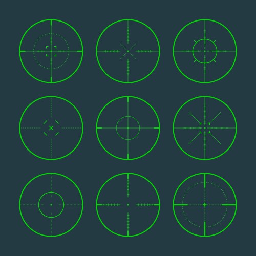 Optical sight isometric blueprints Royalty Free Vector Image