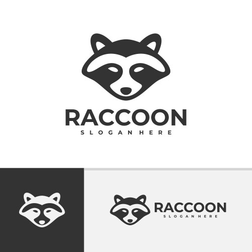 Set of raccoon logo template creative Royalty Free Vector