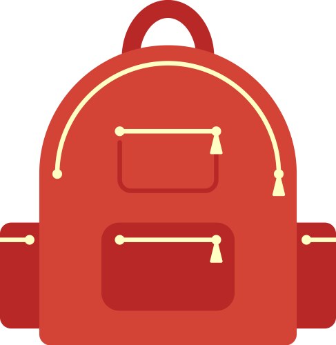 Icon red school backpack in flat style Royalty Free Vector