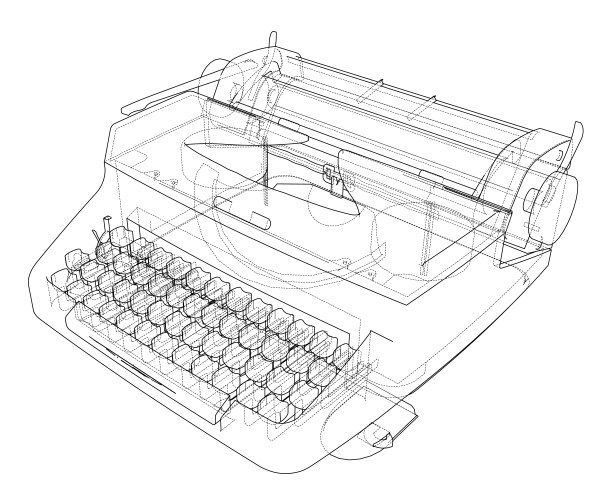 Typewriter sketch Royalty Free Vector Image - VectorStock