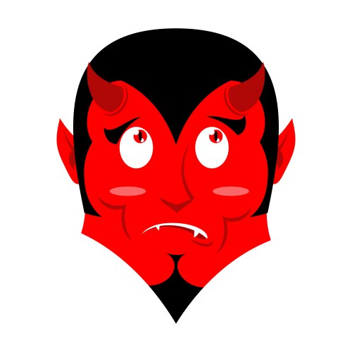 Sad satan sorrowful red devil pessimistic demon Vector Image