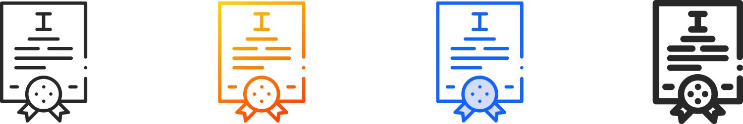 Diploma iconthin linear gradient blue stroke and Vector Image