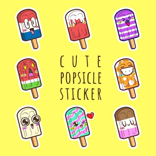 Popsicle cartoon Vector Images & Graphics for Commercial Use | VectorStock
