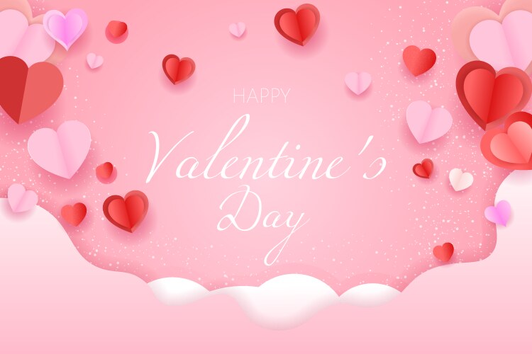 Happy valentines day background paper cut Vector Image
