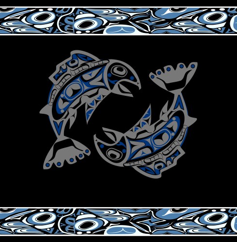 Native salmon Royalty Free Vector Image - VectorStock