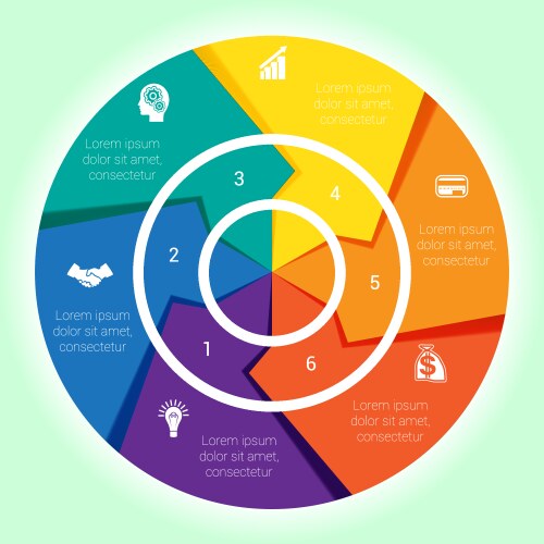 Template cyclic diagramme for infographic eight Vector Image