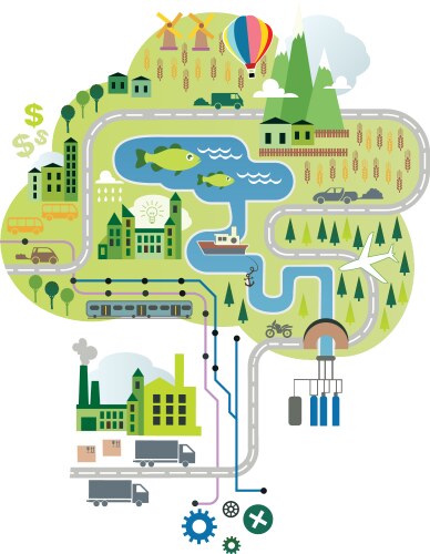 Cartoon map Royalty Free Vector Image - VectorStock