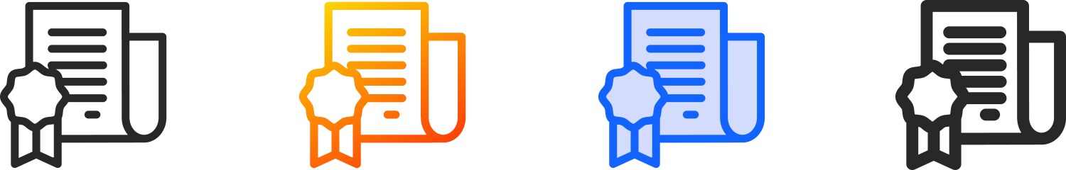 Diploma iconthin linear gradient blue stroke and Vector Image