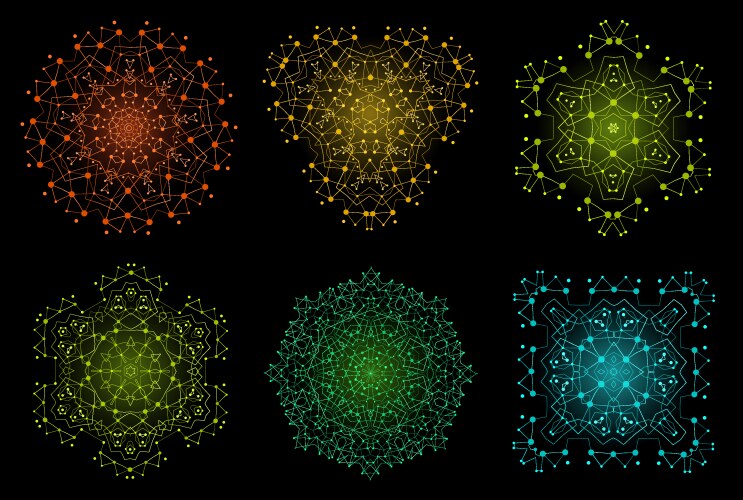 Colorful bright lattice shape molecular structure Vector Image