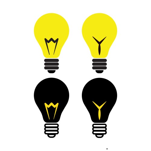 Smart light bulb set cartoon Royalty Free Vector Image