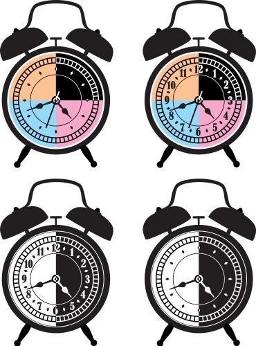 Retro alarm clock Royalty Free Vector Image - VectorStock