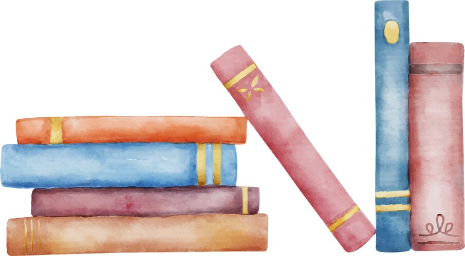 Books on bookshelf in library hand drawn Vector Image