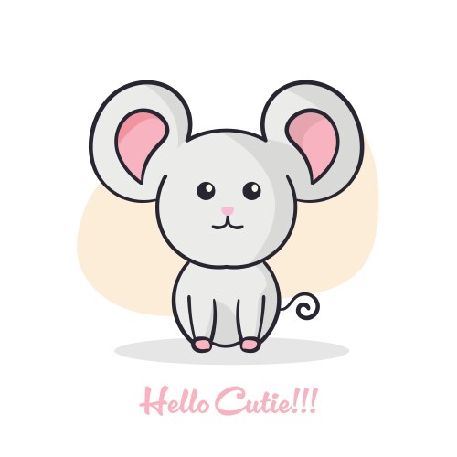 Cartoon style lion with hello cutie written Vector Image
